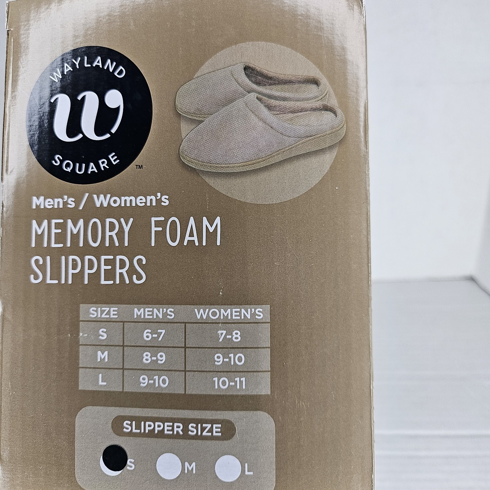 New Wayland Square Unisex Memory Foam Slippers Tan Beige Sz S 6-7 Men 7 ...