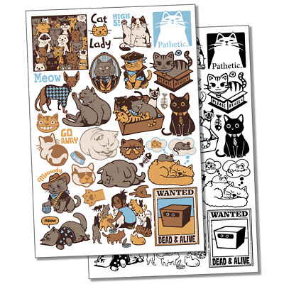 Funny Kitty Cats Kittens Temporary Tattoo Water Resistant Fake Body Art ...