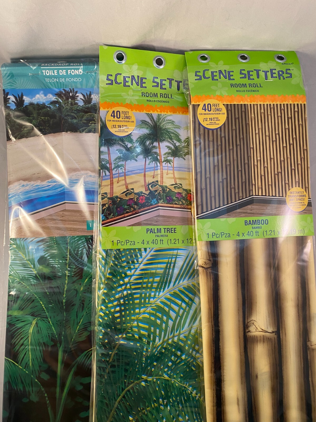 Palm Trees Luau Beach Scene Setter Theme Party Wall Decoration Room ...