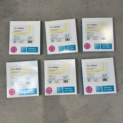6 Boxes DermaDress DermaRite Waterproof Composite Wound Dressing 6x6 ...