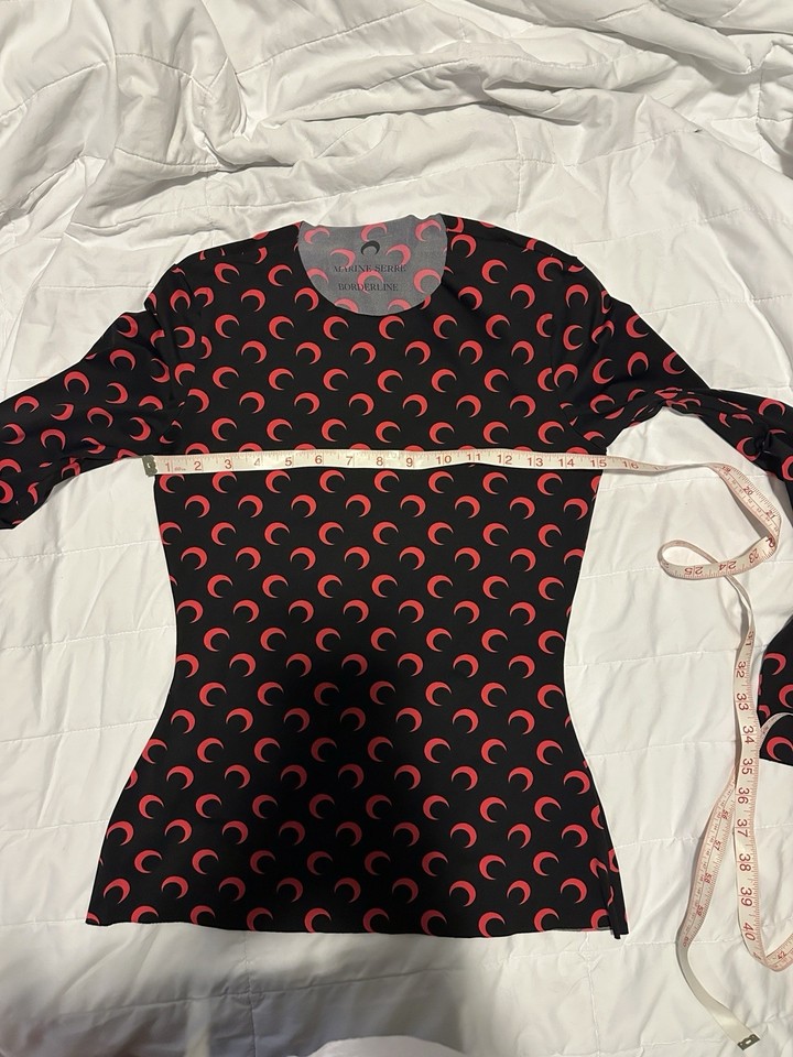 Authentic Marine Serre Borderline Black And Red Jersey Top M | eBay