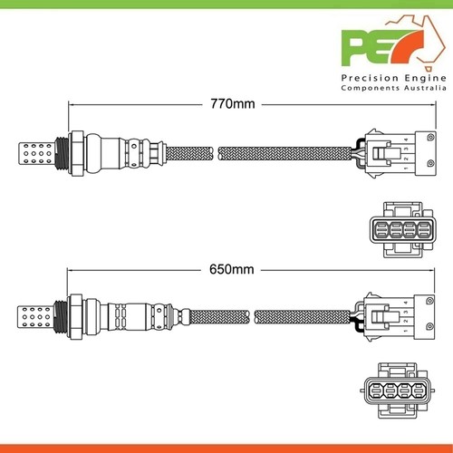 2x OEM Pre-Cat & Post-Cat Oxygen Sensors For Citroen DS4 1.6L Dir. Inj ...