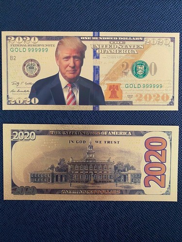 2020 Dollar Gold Bill Donald Trump Banknote Gold Plated Trump Limited ...