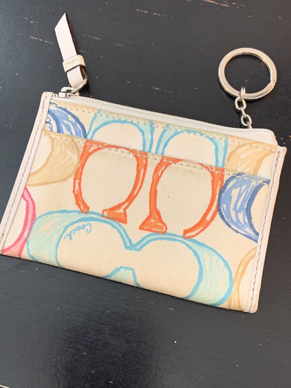 Coach Mini Coin Purse Key Fob Logo Print, Beige, Pink… - Gem