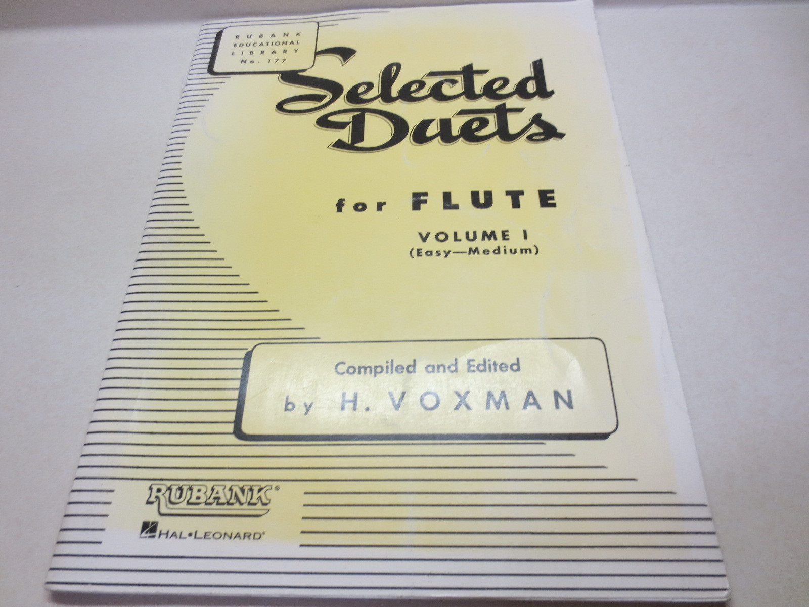 Selected Duets for Flute Volume 1 Rubank Education Library No. 177 H ...