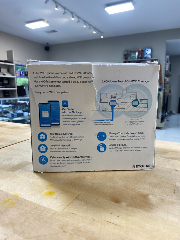 NETGEAR Orbi RBK12 AC1200 Mesh WiFi System with Router and Satellite ...