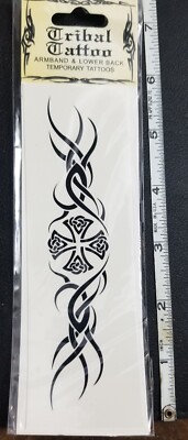 Tribal Temporary Tattoo Waterproof Celtic CROSS Viking Goth EMO Body ...