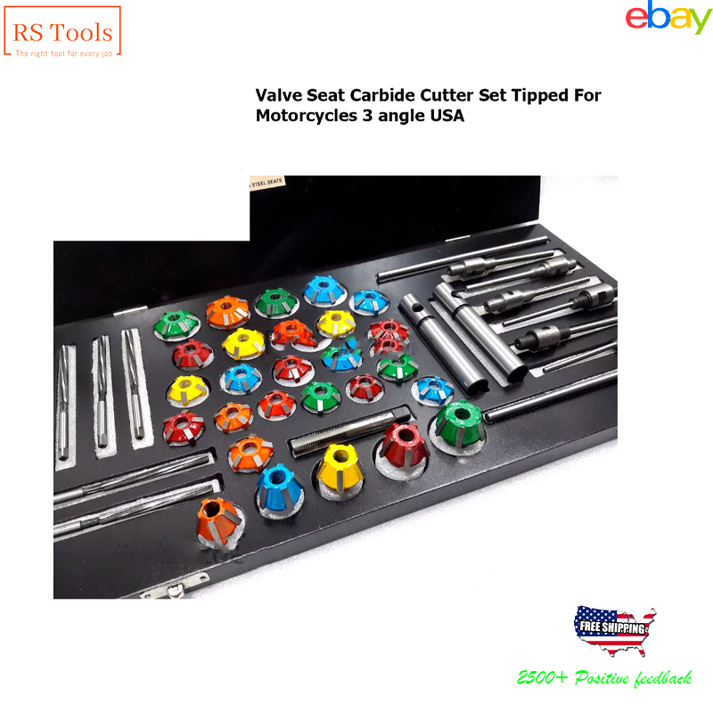 New Valve Job Seat Cutter Set Carbide Tipped for Motorcycles 3 angle ...