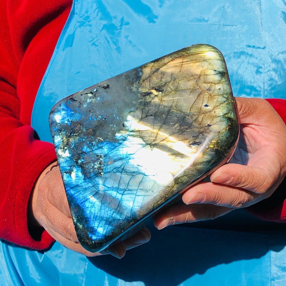 4LB Natural Gorgeous Labradorite Quartz Crystal Mineral Specimen ...