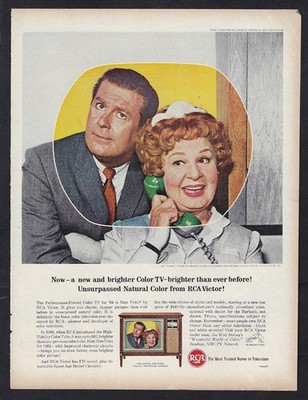 1964 RCA VICTOR Color TV Print Ad - Hazel TV show "brighter than ever ...