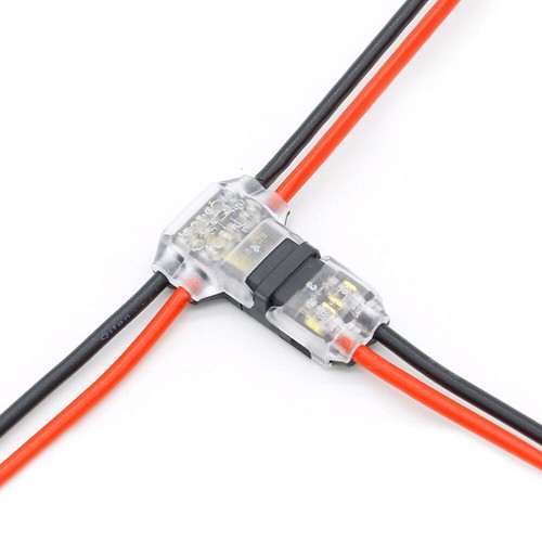 5x 2 Pin 2 Way Compact Wire Wiring Connector T-Shape Conductor Terminal ...
