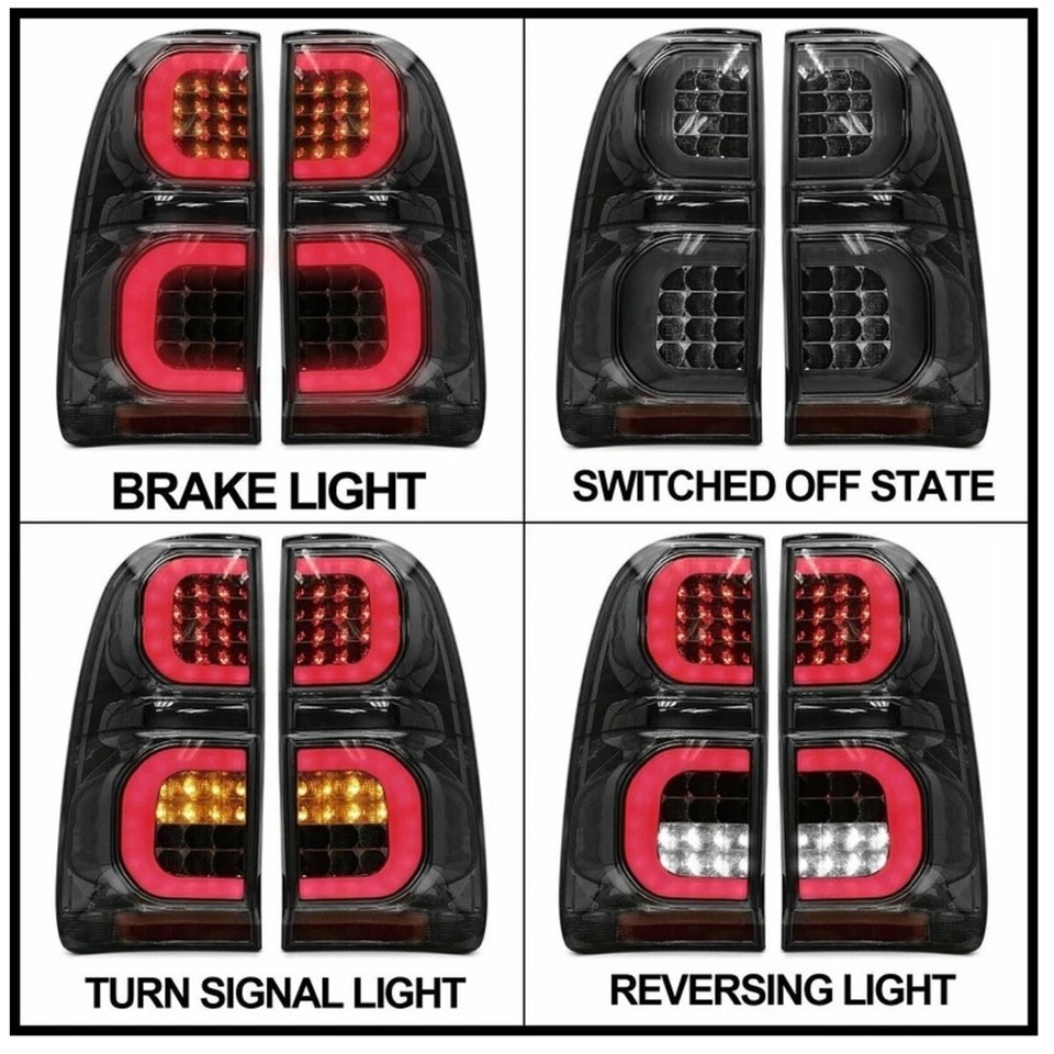 Smoked Black LED Rear Tail Light for Toyota Hilux N70 2005-2015 Tail ...