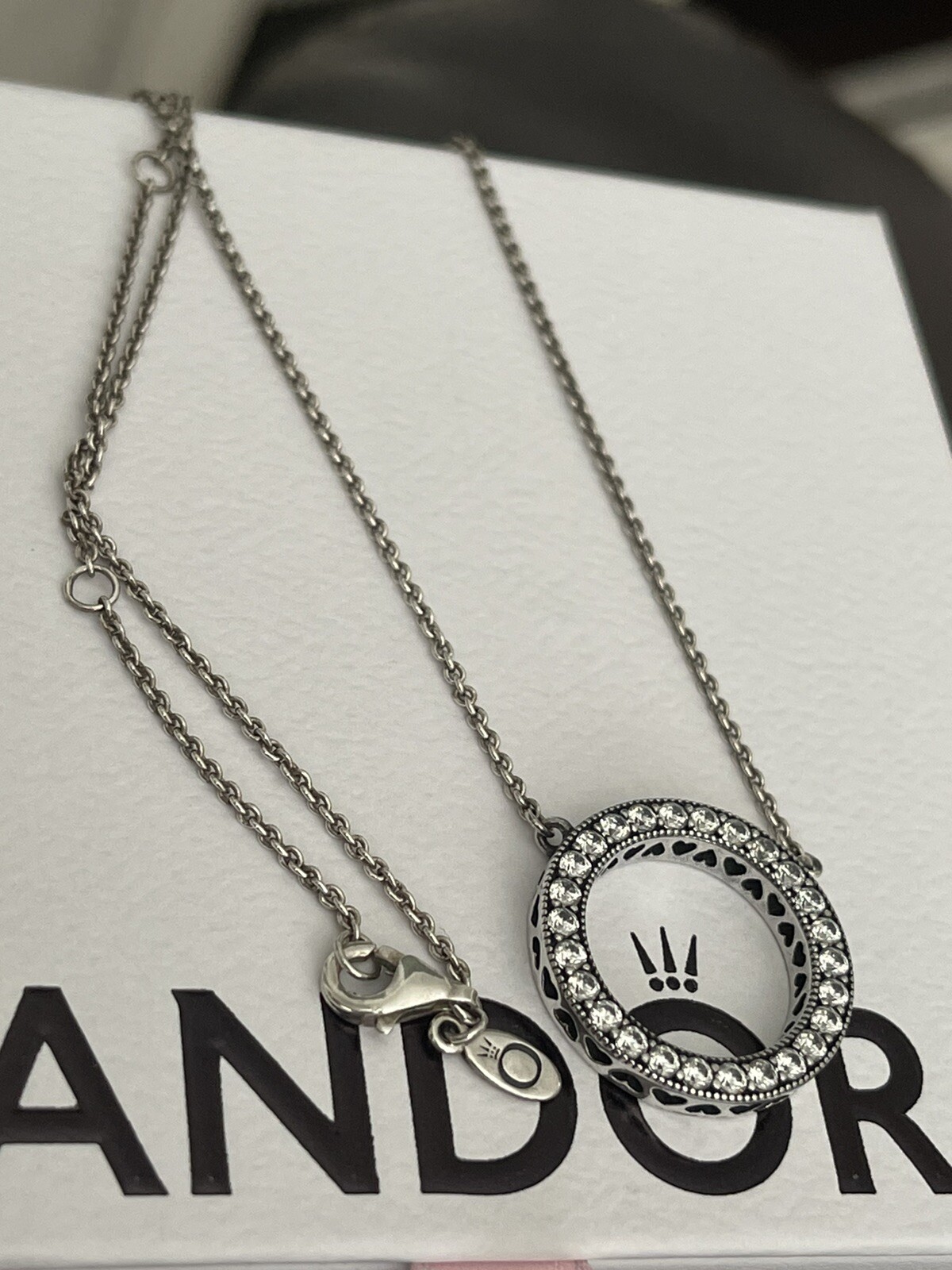 authentic pandora Circle Of Sparkling Necklace No Sto… - Gem