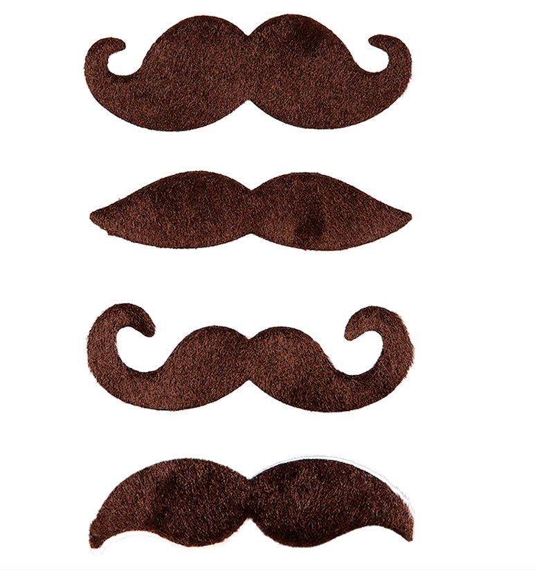 Brown Fake Moustaches False Tash Fancy Dress Pirate Cowboy 70s ...