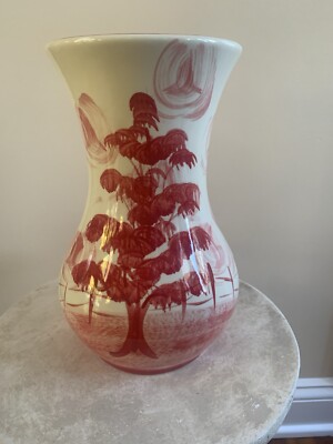 Vintage Gail Pittman Red Toile Vase Handmade | eBay