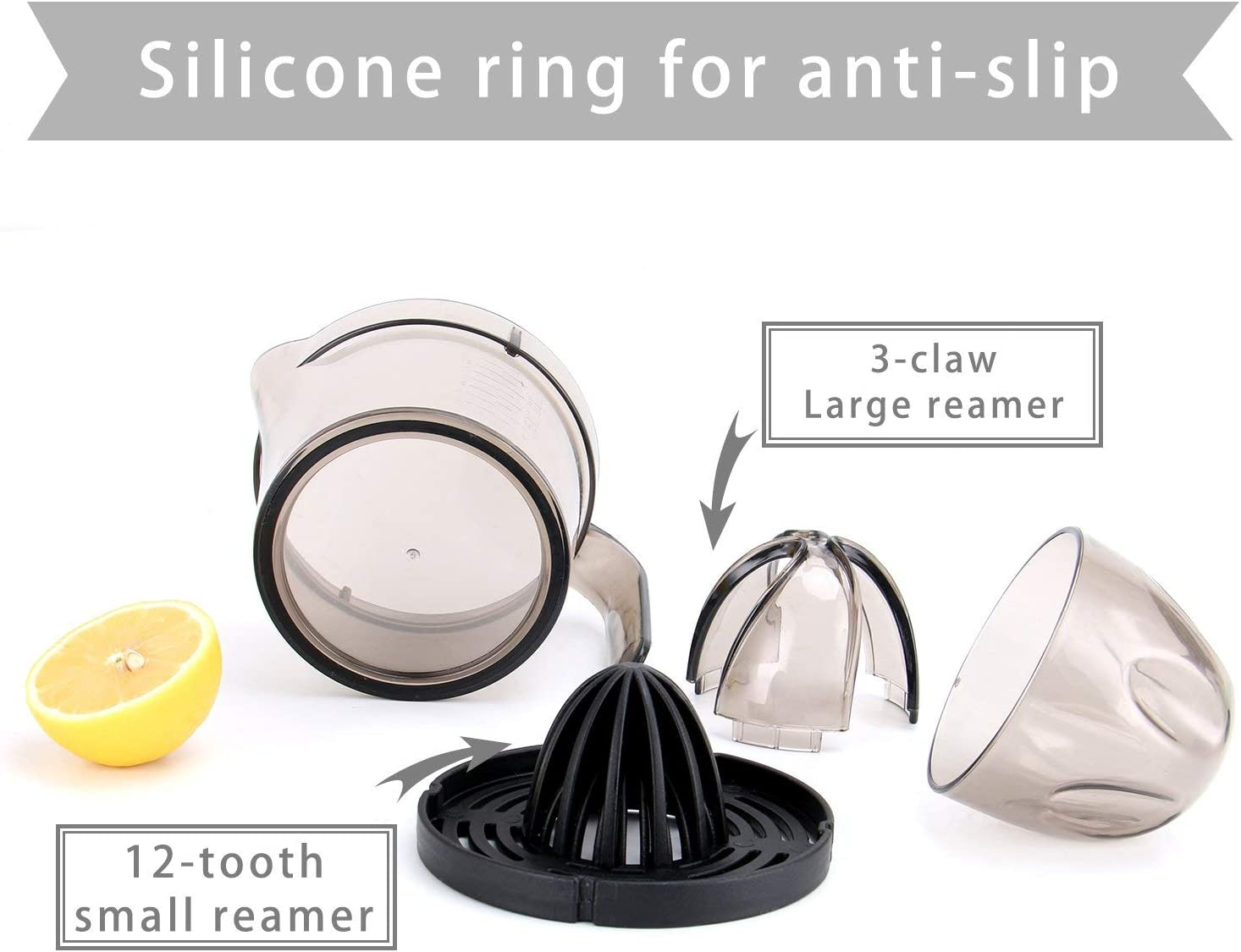 Citrus Juicer Orange Lemon Manual Hand Squeezer Anti-Slip Lid Rotation ...