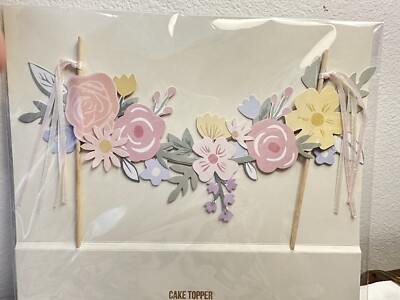 Meri Meri Flower Banner Rose Cake Topper Decorations Party Supplies ...