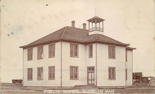 Real Photo Postcard Public School Building, Bucklin, Kansas - used in ...