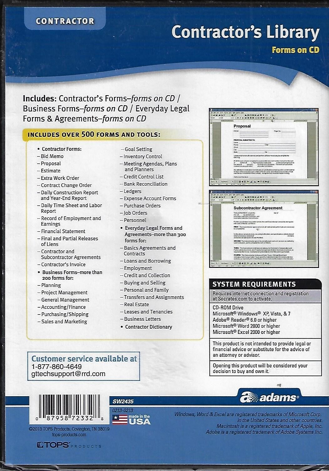 Contractor's Library: Forms on CD [Adams] (CD-ROM) New | eBay