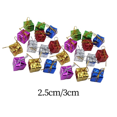 24x Christmas Tree Small Gift Boxes Hanging Decorations for Party ...