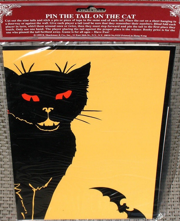 Halloween Game & Decoration PIN THE TAIL ON THE CAT MINT/SEALED B ...