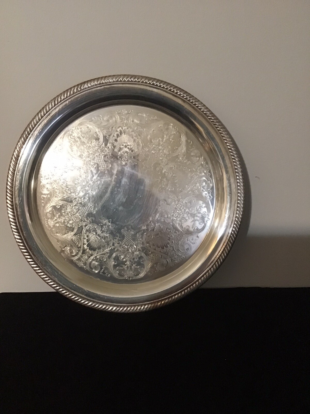 Vintage Castleton International Silver Company Round Silverplate Tray ...