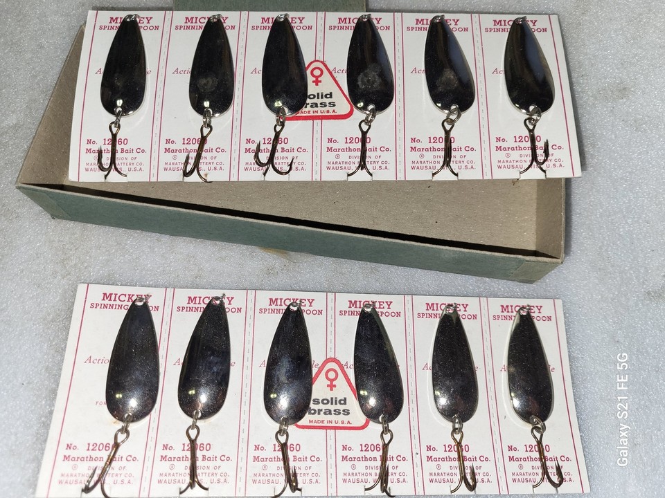 Dealer Box of 12 Marathon Mickey Spoons Nickel Plated #12060 | eBay