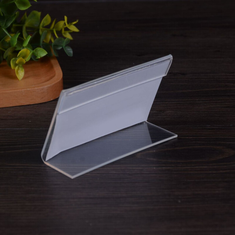 25x Mini Acrylic Sign Display Holder Price Card Desktop Label Stand ...