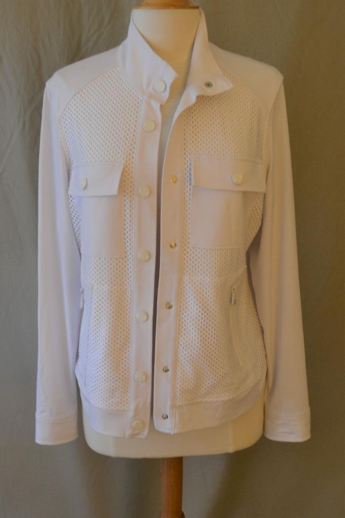Anatomie White Shana Dot Mesh Jacket Size Medium - Gem