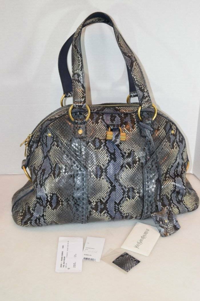 Yves St Laurent Python Skin Purse Large YSL SAC MUSE Sachel Bag | eBay