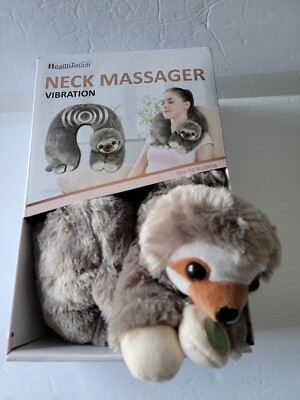 Health Touch Plush Vibrating SLOTH Neck Massager with Relaxing ...
