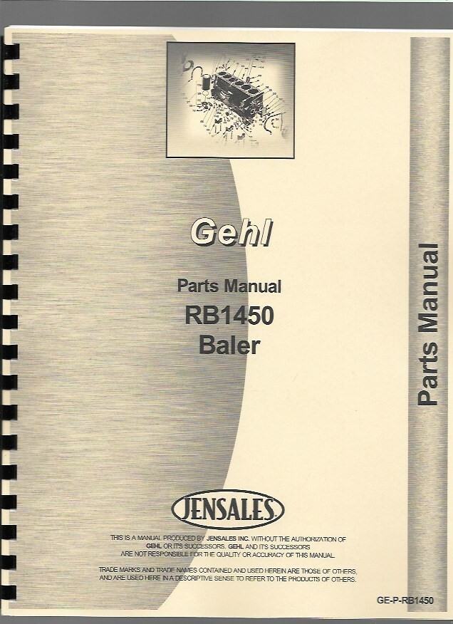 Gehl RB 1450 Round Baler Parts Manual Catalog | eBay