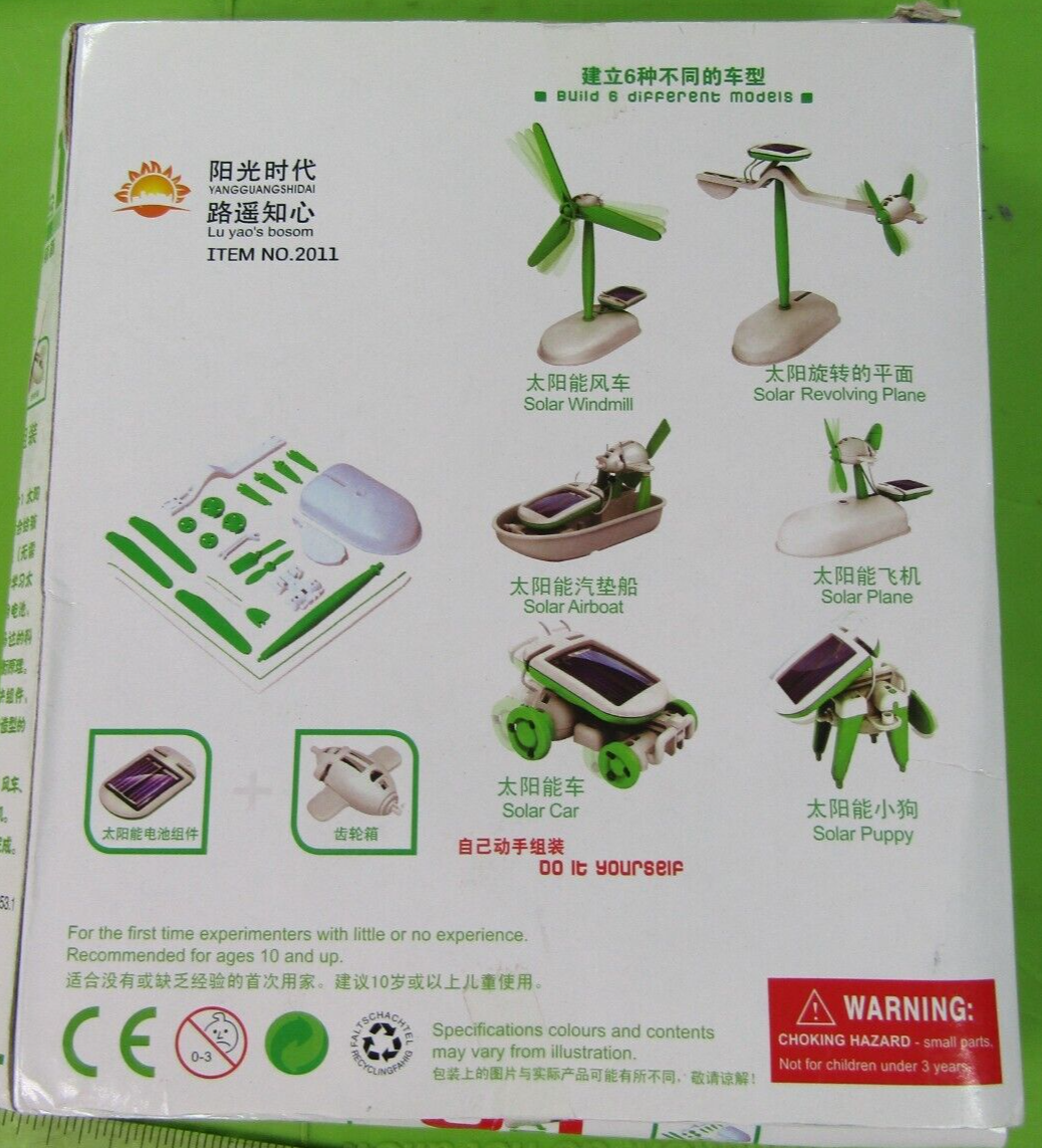 Solar Powered Robotikits 6 in 1 Educational Energy Kit OWI-MSK610 Brand ...