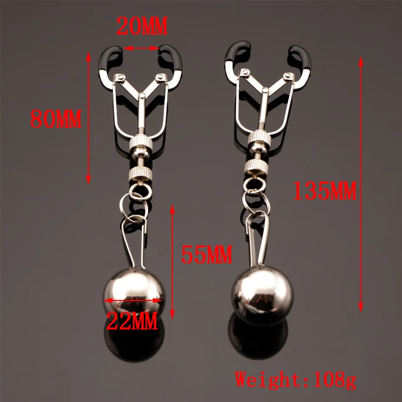 Heavy Breast Clips Weights Hanging Balls Nipple Massage Clamp Sex Toys ...
