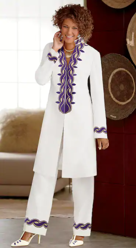 Size 10 Ashro White Purple African American Pride Asina Embroidered ...