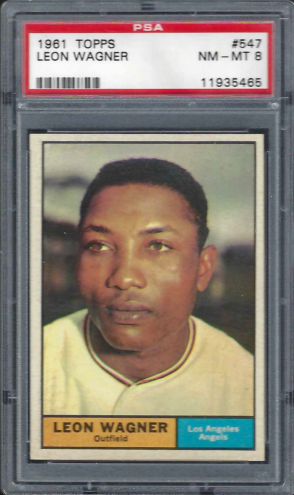1961 TOPPS #547 LEON WAGNER L.A. Angels sharp/CENTERED/Reholder 8.5 ...