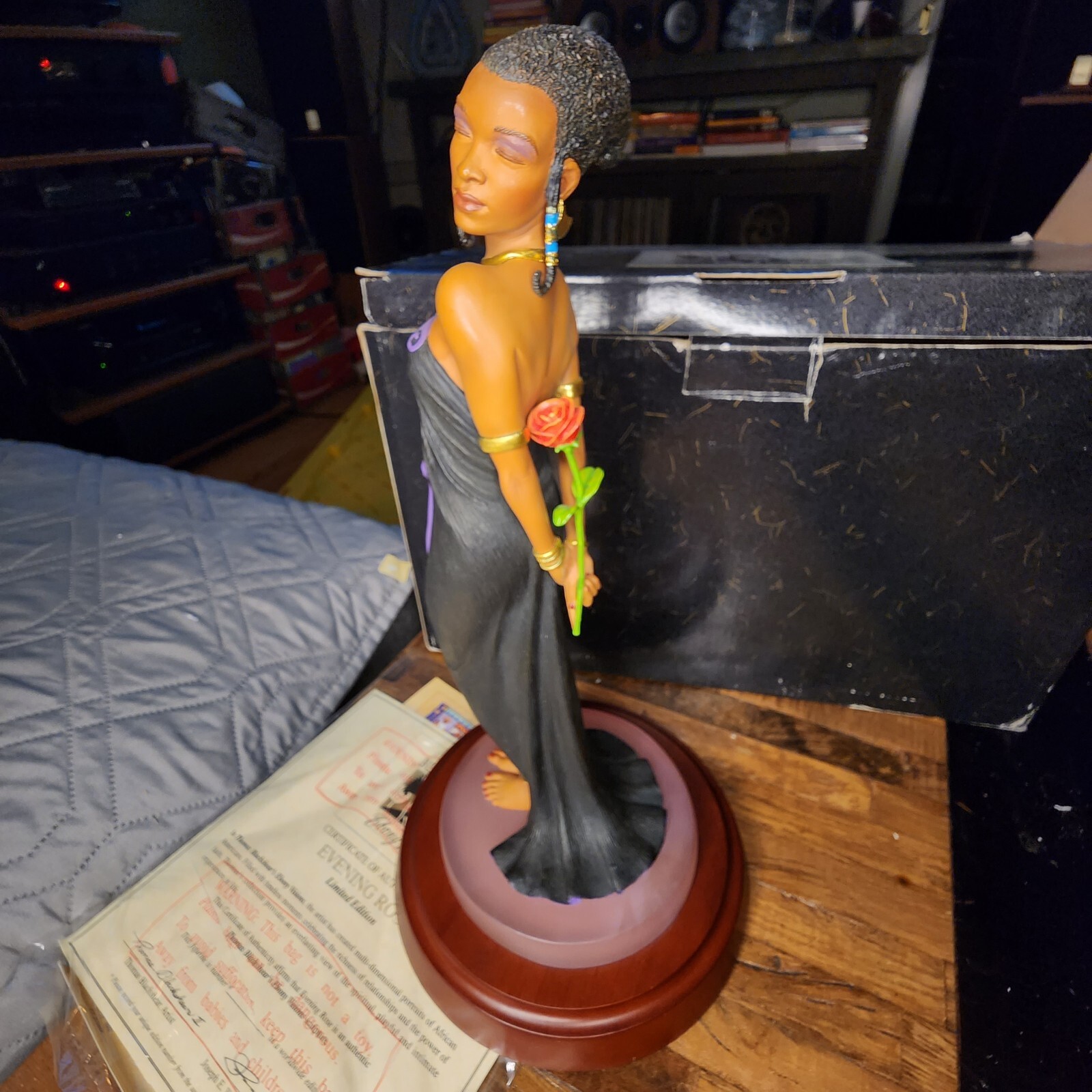 Thomas Blackshear Figurine Ebony Visions Evening Rose Woman in Black ...