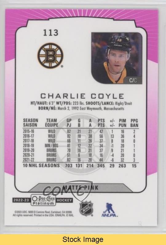 2022-23 O-Pee-Chee Platinum Matte Pink Charlie Coyle #113 READ w1s | eBay