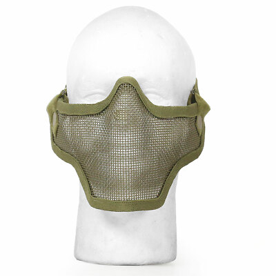 Airsoft Face Mask Half Metal Wired Steel Mesh Protection Gear Tactical ...
