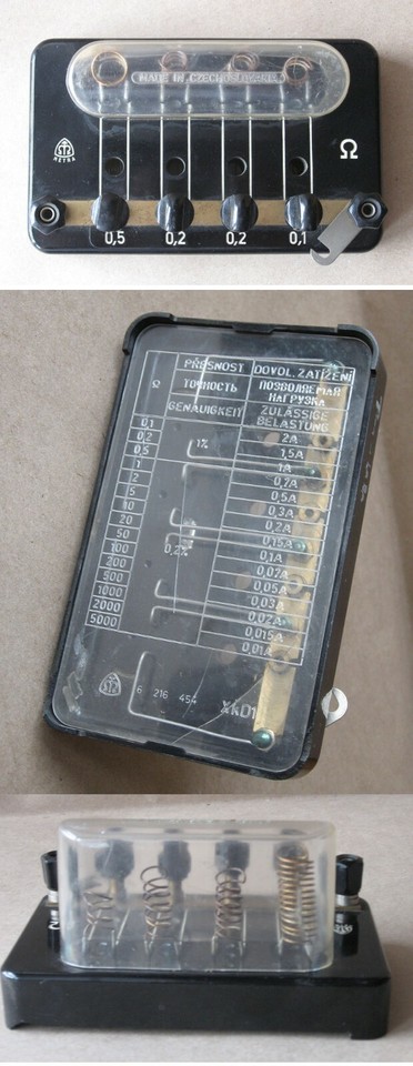 ANTIQUE CZECHOSLOVAK RESISTANCE DECADE BOX 0.1–0.5 OHM / METRA BLANSKO ...