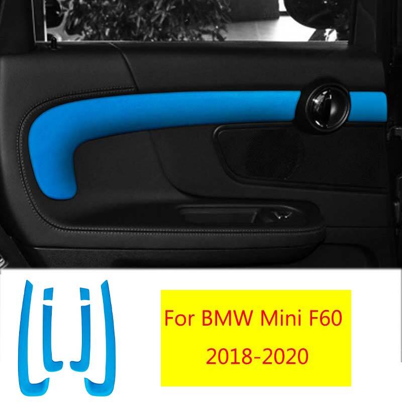 Fit For BMW Mini F60 2014-2020 Suede Blue Interior Door Panel Cover ...