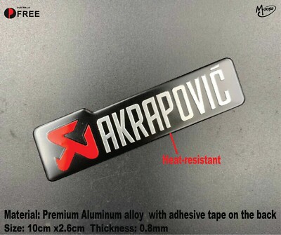 AKRAPOVIC Stickers 3D Aluminum Heat-resistant Motorcycle Exhaust Decals ...