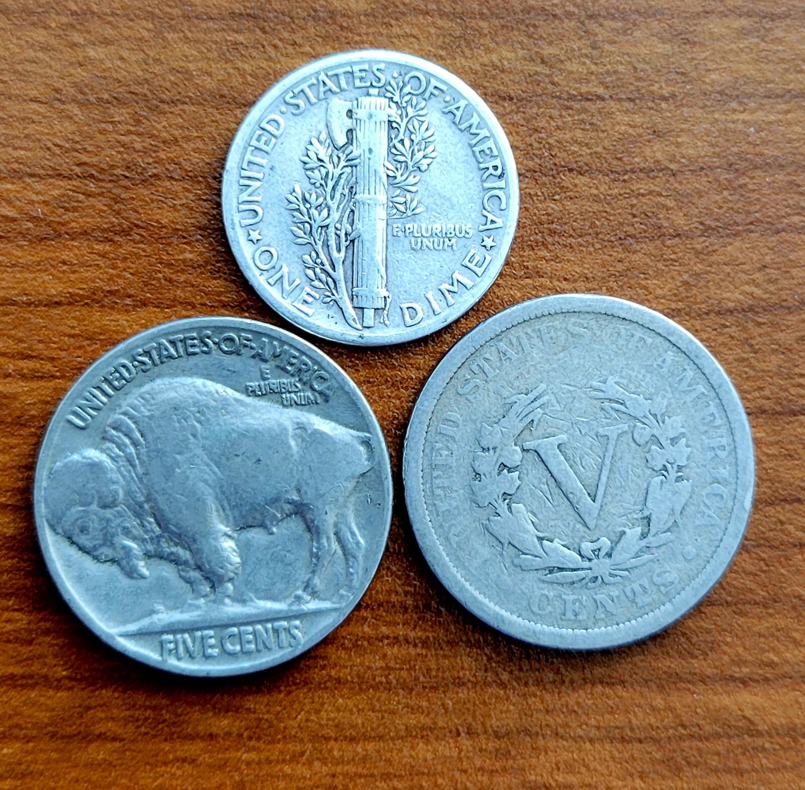 Mercury Silver and 2 more Old US Coins Lot of 3 Rare US Coins. NO CULL ...