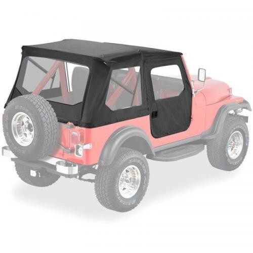 Bestop Tigertop Soft Top - Black Crush w/ 1 Piece Soft Doors For 76-86 ...