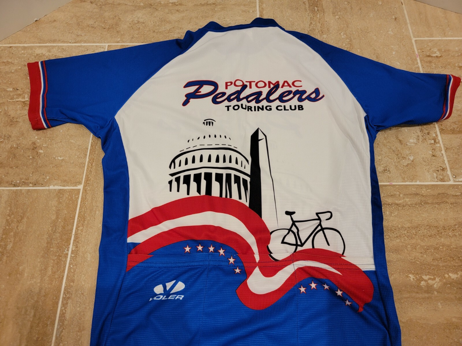 Cycle Jersey L Touring Club Red White Blue Back Pockets Voler D.C ...