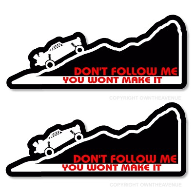 x2 Don't Follow Me Funny Off Road Buggy ATV Truck Bumper Sticker Decal ...