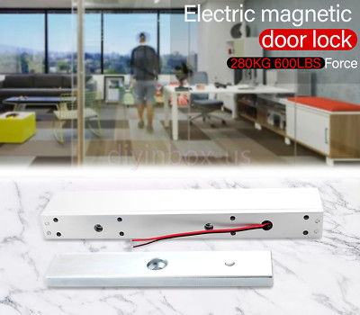 12V Electronic Magnetic Door Lock 280KG/600LB Holding Force Gate Opener ...