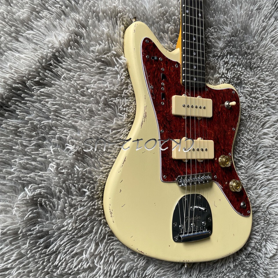 Vintage White Performer Jazzmaster Relic Electric Guitar P90 Pickup ...