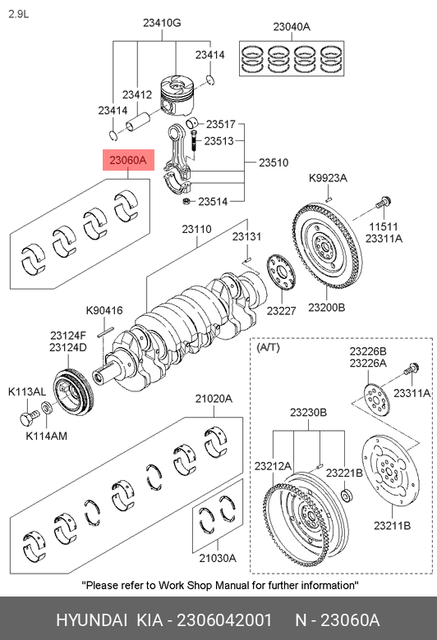 Genuine OE Crankshaft Bearings 2306042001 for KIA 23060-42001 online ...