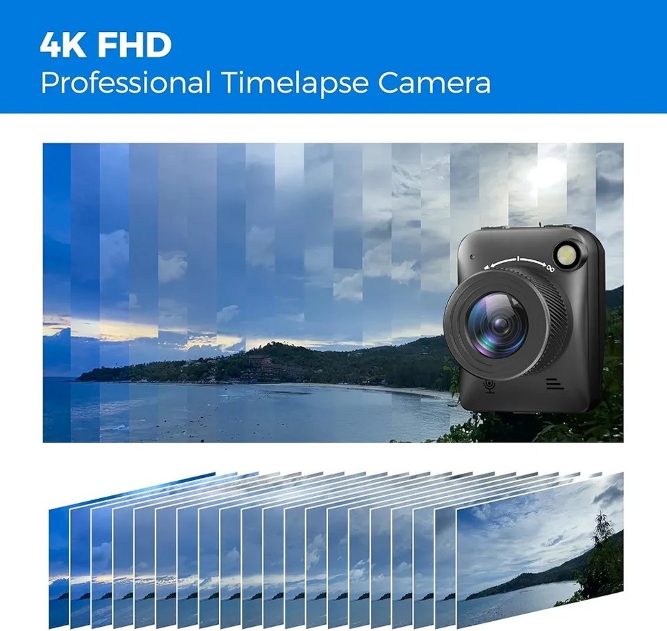Dsoon Time Lapse Camera, 4K FHD Time Lapse Camera Outdoor, Waterproof ...